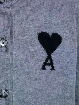AMI Paris De Coeur Wool Cardigan