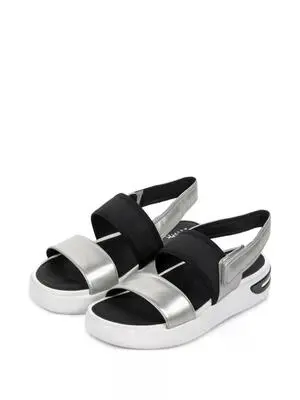Geox Metallic-effect Touch-strap Flat Sandals