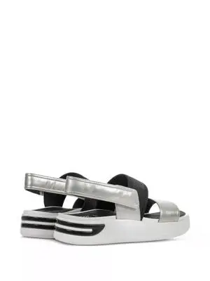 Geox Metallic-effect Touch-strap Flat Sandals