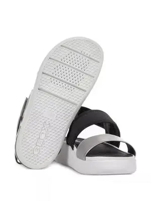 Geox Metallic-effect Touch-strap Flat Sandals