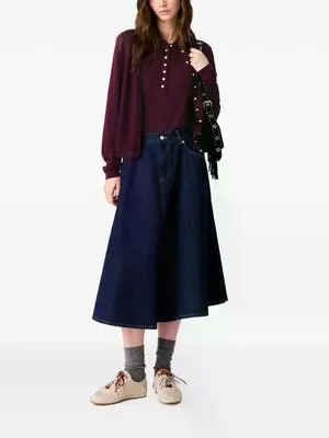 Maje A-line Midi Skirt
