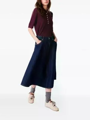Maje A-line Midi Skirt