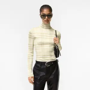 Burberry Check Viscose Turtleneck Sweater