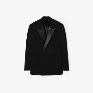 Burberry Pinstriped Wool Tuxedo Jacket