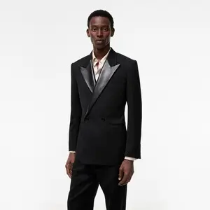 Burberry Pinstriped Wool Tuxedo Jacket