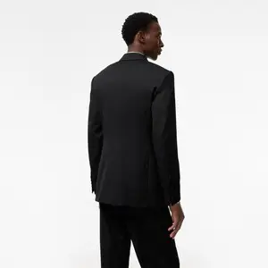 Burberry Pinstriped Wool Tuxedo Jacket