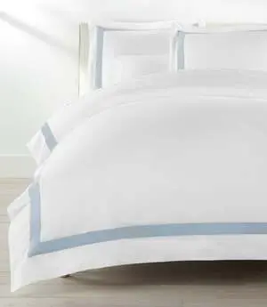 PEACOCK ALLEY Soprano Trim Sateen Duvet Cover - Platinum