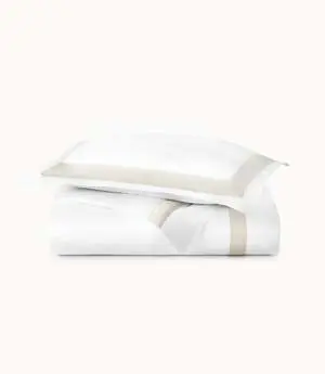 PEACOCK ALLEY Soprano Trim Sateen Duvet Cover - Platinum