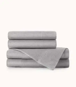 PEACOCK ALLEY Egyptian Flannel Sheet Set Gray