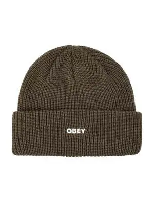 Obey Rib-knit Mid-depth Beanie With Mini Logo