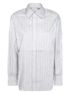 Victoria Beckham Striped Cotton Shirt With Pocket Detail