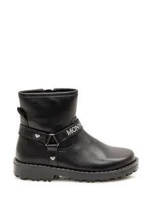 Monnalisa Biker Boots With Heart Embellishments