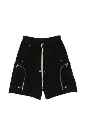 Rick Owens Cotton Shorts With Drawstring Waist And Zip Pockets