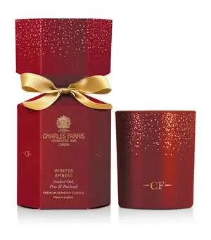 CHARLES FARRIS Winter Embers Candle In Christmas Cracker - Red