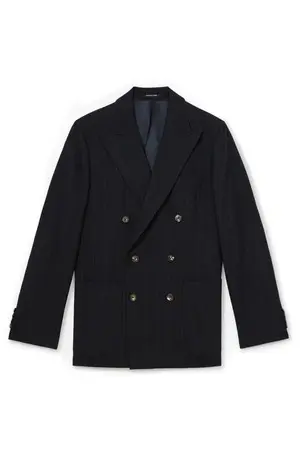 REISS Valley Pinstripe Wool Double Breasted Dinner Jacket