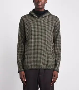 Sease Virgin Wool-blend Check Hoodie