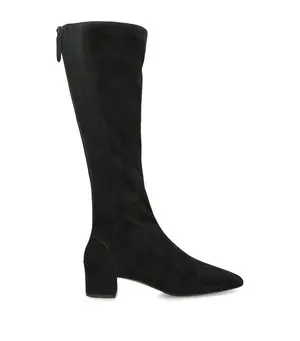 AQUAZZURA Suede Saint Honor Knee-high Boots 35 - Black