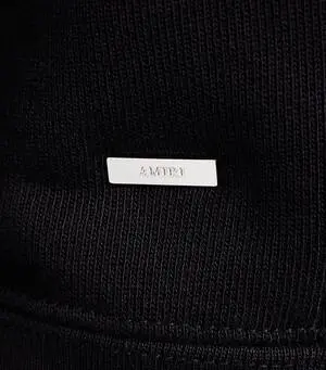 Amiri Cotton Hoodie With Floral Embroidery - Black