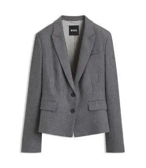 BOSS Slim-fit Blazer In Melange Flannel