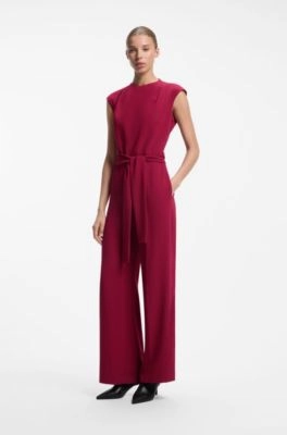 Hugo Crepe Jumpsuit With Belt
