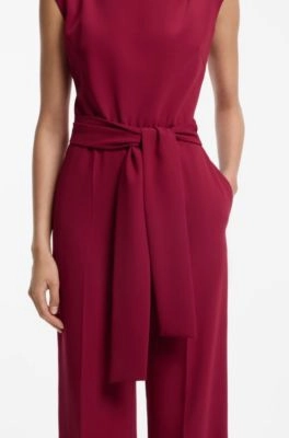 Hugo Crepe Jumpsuit With Belt