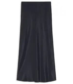 BOSS Midi-length A-line Skirt In Lustrous Fabric - Dark Blue