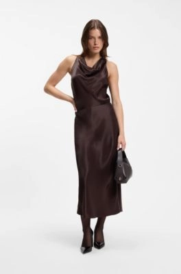 BOSS Midi-length A-line Skirt In Lustrous Fabric