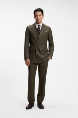 BOSS Regular-fit Double-breasted Wool Blazer With Cashmere