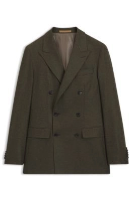 BOSS Regular-fit Double-breasted Wool Blazer With Cashmere