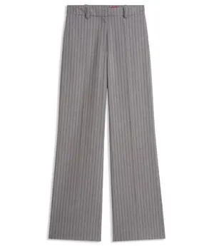 Hugo Pinstripe Regular-fit Pants With D-ring Detail - Patterned