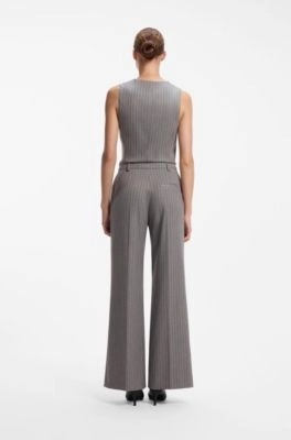 Hugo Pinstripe Regular-fit Pants With D-ring Detail
