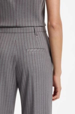 Hugo Pinstripe Regular-fit Pants With D-ring Detail