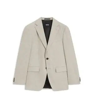 BOSS Patterned Slim-fit Blazer In A Wool-cashmere Blend