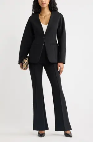 OPEN EDIT Muse Ponte Collarless Blazer