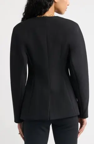 OPEN EDIT Muse Ponte Collarless Blazer