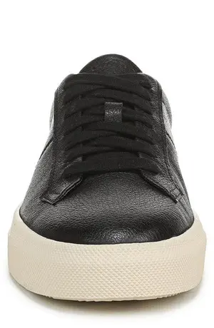 Vince Lomas Leather Low Top Sneakers - Black