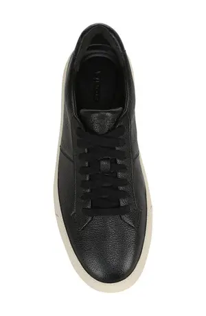 Vince Lomas Leather Low Top Sneakers - Black