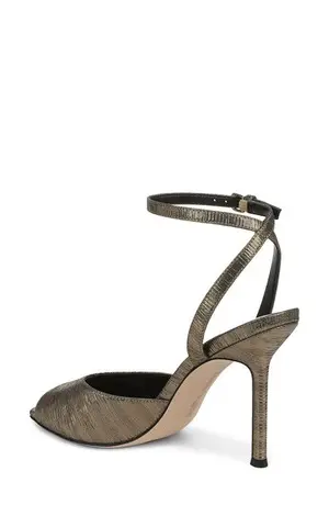 FAVORITE DAUGHTER Yamine Ankle Strap Stiletto Sandal - Gold