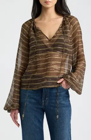 FRAME The Balloon Silk Blend Blouse