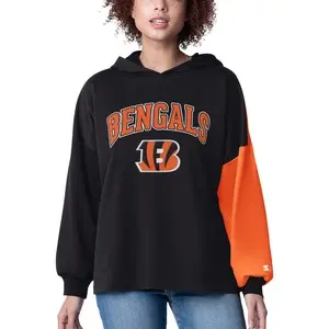 STARTER Cincinnati Bengals Power Move Long Sleeve Pullover Hoodie