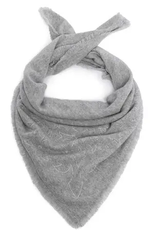 Zadig&Voltaire Stevie Strass Western Cashmere Scarf Gris Chine