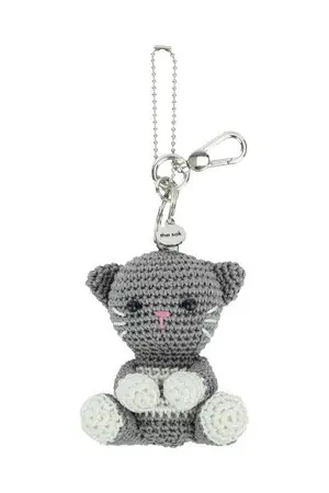 THE SAK Hand Crochet Dangle Charm - Grey Cat