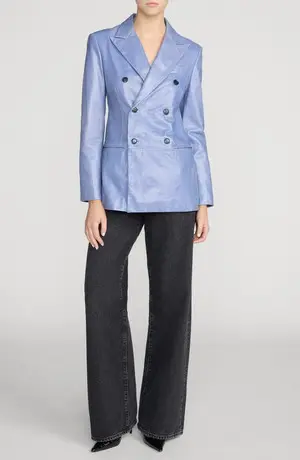 FRAME Boulevard Leather Blazer