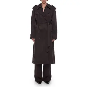 Helmut Lang Fluid Microsuede Trench Coat - Truffle