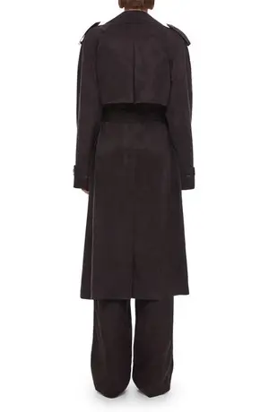 Helmut Lang Fluid Microsuede Trench Coat - Truffle