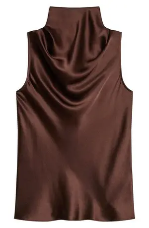 Helmut Lang Silk Satin Draped Tank Serra