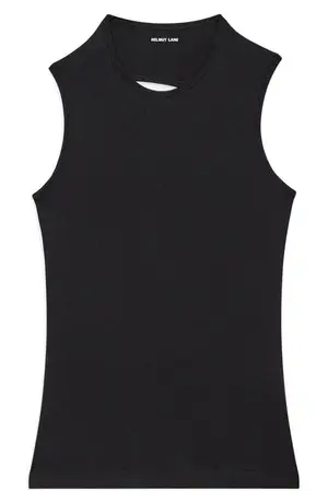 Helmut Lang Asymmetrical Cutout Tank - Black