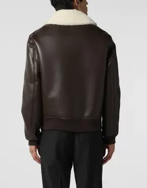 Philipp Plein Eco Shearling Aviator Jacket - Brown