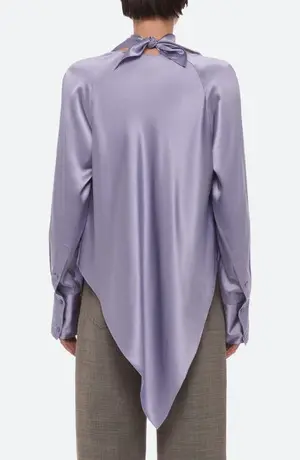 Helmut Lang Silk Cowl Neck Top - Aleutian