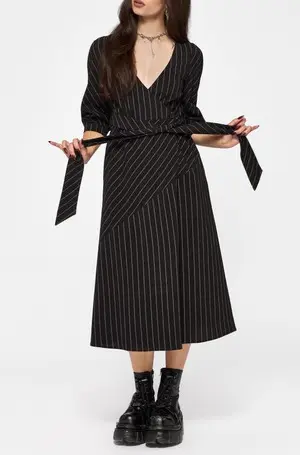 DISTURBIA Kallista Midi Wrap Dress